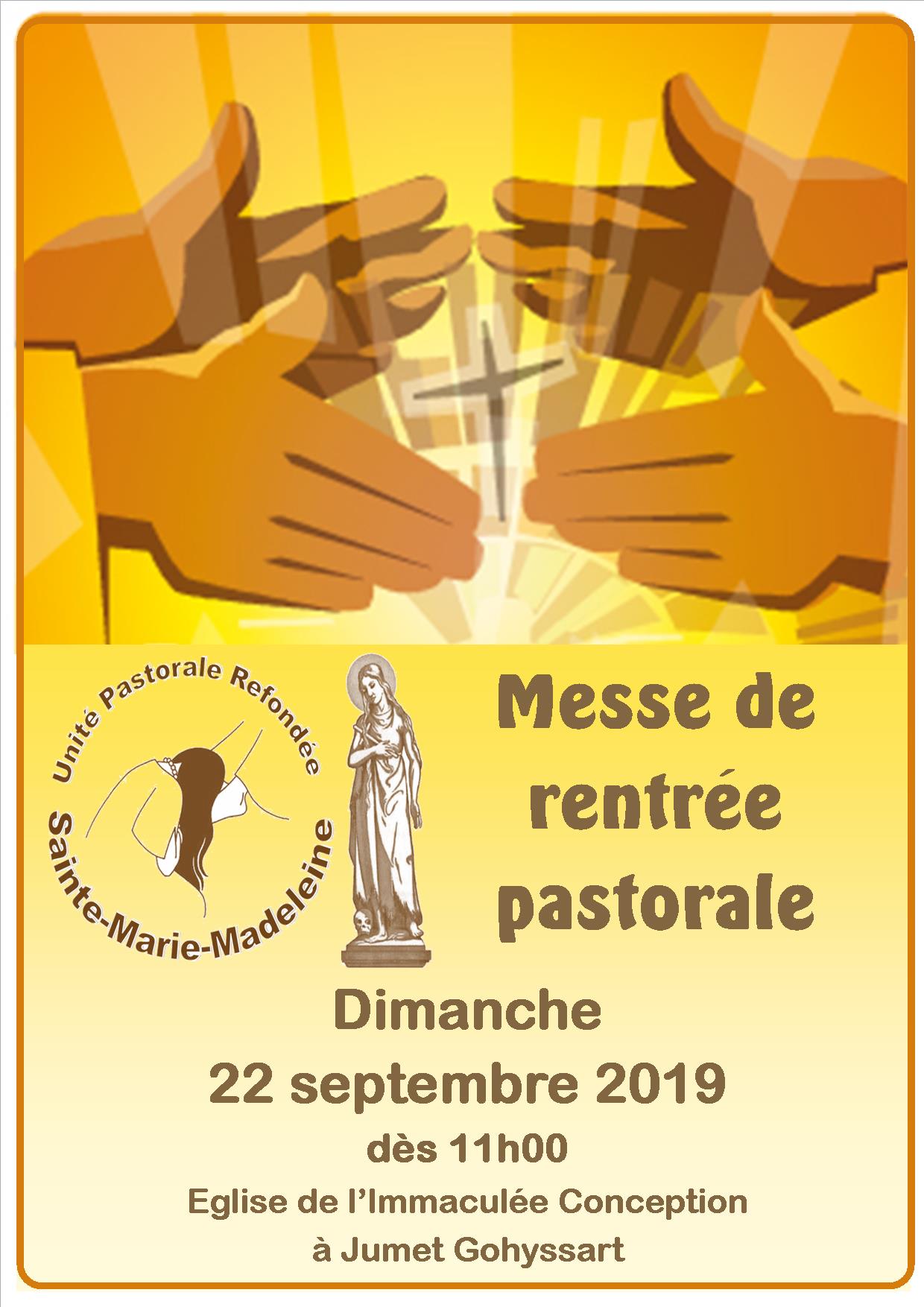 affiche messe de rentrée 2019 - UNITE PASTORALE Sainte-Marie-Madeleine